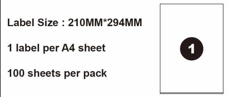 ADHESIVE LABELS 210MM x 294MM 1 PER SHEET - PACK OF 100 - INKNZ